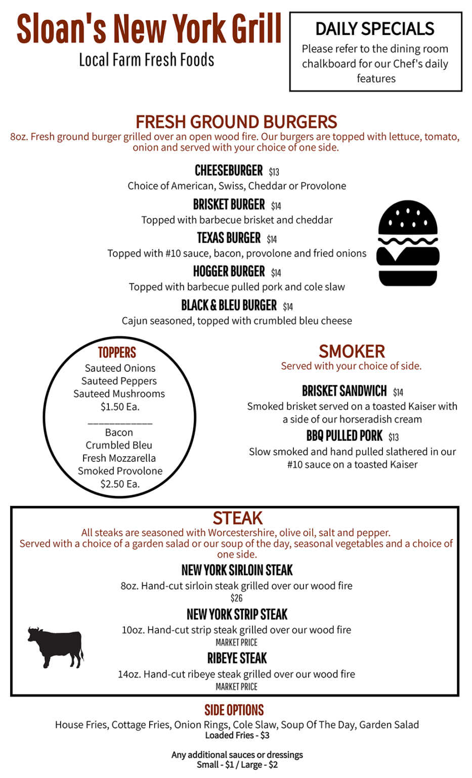 Lunch Menu – Sloan’s